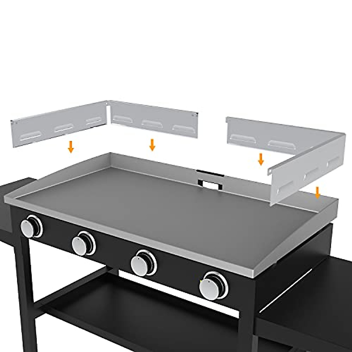 BQMAX Wind Guard for Blackstone 36" Griddle, Wind Guards for Blackstone 36" Griddle and Other Griddle, Stainless Steel Wind Screen (NOT Aluminum)