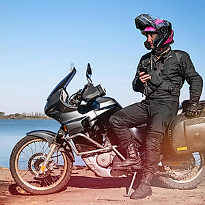 AHR Motorcycle Helmet Dual Visor Modular Flip up Full Face Helmet DOT Approved - AHR Helmet Run-M3 for Adult Motorbike Street Bike Moped Racing (Black Pink, L)