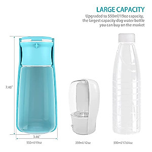 Portable Dog Water Bottle for Walking 19 OZ or 12 OZ Portable Pet Water Bottles for Puppy Small Medium Large Dogs Water Dispenser Dog Water Bowl Dog Accessories