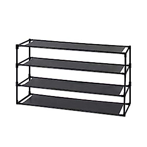 JERRY & MAGGIE 39 Shoes Wide Shelf, Simple Trending 4 Tier Stackable Shoe Rack for Garage, Shoe Rack for Entrance Small Space for Dorm Shoe Racks, Over Door Shoe Rack, Kitchen Storage Shelves Solution