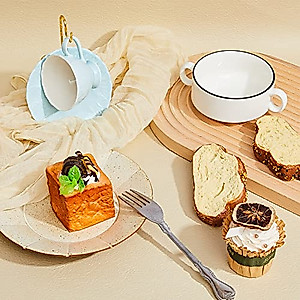 8 Pieces Tea Cup and Saucer Display Stand Holder Rack Metal Cup Saucer Holder Tea Cup Holder Display Coffee Mug Organizer for Plate Teapot, 6.22 x 2.44 Inches (Gold, Spiral Style)