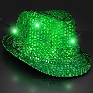 FlashingBlinkyLights Sequin Light Up LED Fedora Hat