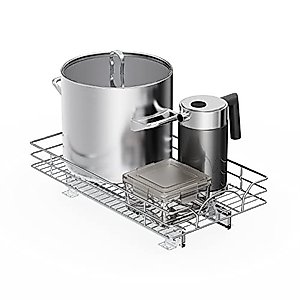 LOVMOR Pull Out Cabinet Organizer and Storage 11" W x 21" D, Slide Out Shelves for Kitchen Cabinets