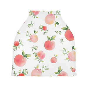 Nursing Cover Breastfeeding Scarf Watercolor Peaches- Baby Car Seat Covers, Stroller Cover, Carseat Canopy(8ya7a)