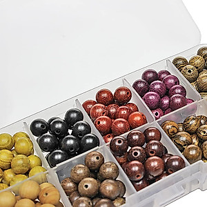 200pcs 8mm Stone Beads Kit Round Loose Gemstone 10 Color Wood Beads for Bracelet Necklace Earrings Jewelry Making