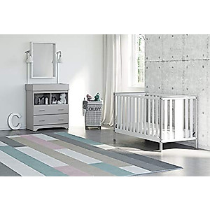 Storkcraft Brookside 2 Drawer Changing Table Dresser (Pebble Gray) – Nursery Dresser Organizer with Changing Table Topper, Chest of Drawers for Bedroom with 2 Drawers, Universal Design