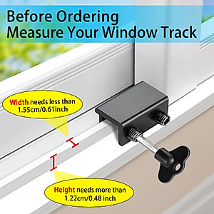 Window Locks,4 Sets Sliding Window Locks with Key for Vertical & Horizontal Sliding Windows Doors,Easv to Install,Adjustable Security Window Lock for Patio Bedroom Home and Office (Black)