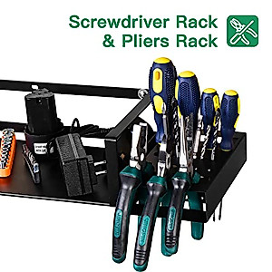 Power Tool Organizer, Heavy Duty Metal Tool Shelf, Drill Wall Mounted Storage Rack,Tool Storage Organizer Holder for Power Tool Removable Design, Perfect for Garage, Warehouse