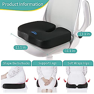 NICESKY Seat Cushion Posture Cushion Tailbone Sciatica Back Butt Pain Relief Comfort Chair Pads Car Office Desk Computer Accessories Memory Foam Pillow