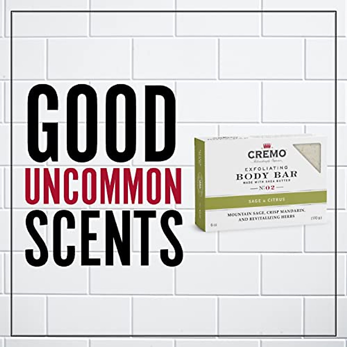 Cremo Exfoliating Body Bars Sage & Citrus - A Combination of Lava Rock and Oat Kernel Gently Polishes While Shea Butter Leaves Your Skin Feeling Smooth and Healthy (Pack of 3)