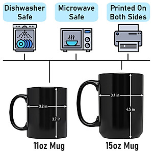 Personalized Initial Name Coffee Cup with Name, Custom Blue Floral Alphabet Ceramic Cups, Monogrammed Letter Mug Gift for Birthday, Customized Wreath Tea Cups Present, Black Coffee Mug 11oz or 15oz