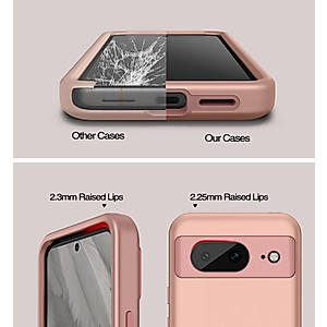WeLoveCase for Google Pixel 8 Case, 3 in 1 Full Body Heavy Duty Protection Hybrid Shockproof TPU Bumper Phone Case for Google Pixel 8, Rose Gold