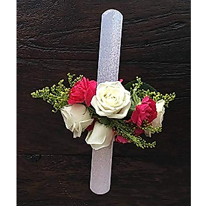 Floral Supply Online - Slaplet Sparkle Wristlet. Corsage Snap/Shimmer Wrap Floral Bracelets for Wedding, Prom, Dance or Events. (Pack of 3 Silver)