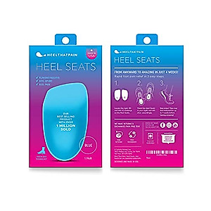 Heel That Pain Plantar Fasciitis Insoles | Heel Seats Foot Orthotic Inserts, Blue Small (Women's 5-6) & Heel That Pain Heel Seat Wraps for Plantar Fasciitis and Heel Spurs Small (Women's 5-6)