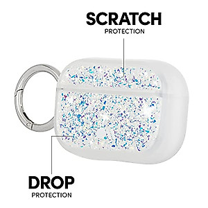 Case-Mate Protective AirPod Pro Case Cover, Soft Silicone Cover with Keychain Ring for Men and Women, Compatible with Apple AirPods Pro, Front LED visible - Twinkle Stardust