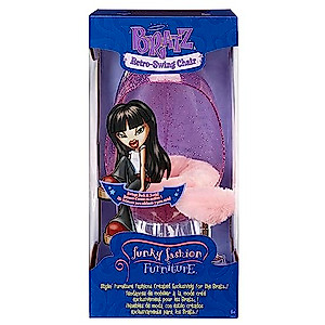 Bratz Funky Fashion Furniture Retro-Swing Chair Playset & Display with Footrest, Swings Back & Forth, Fits Dolls Up to 12" Tall, Y2K Nostalgia, Collectors Ages 6 7 8 9 10+