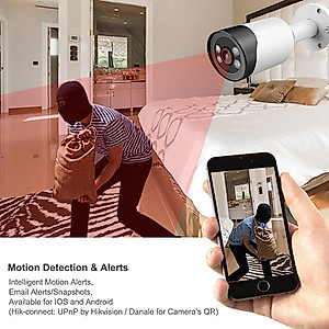 Outdoor 8MP Full Color IP Security Camera with 2.8mm Lens, Full-Time Color Night Vision Bullet Camera with Motion Detection, Built-in Mic, WDR, IP67 Waterproof
