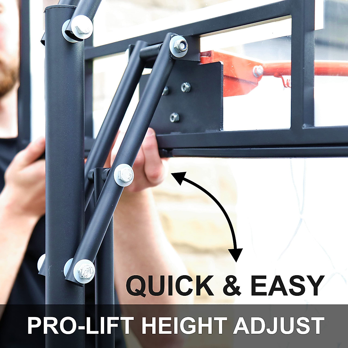 QUICKPLAY Baller Mini Hoop System | Portable Basketball Hoop System with Adjustable Height Pole