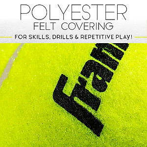 Franklin Sports Practice Tennis Balls - Official Size Low Pressure Tennis Balls - Great for Training + Practice - 3 Count (Pack of 1), Can of Low Bounce All Court Surface Tennis Balls