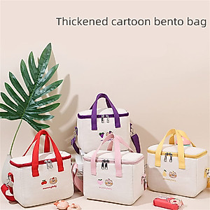 JIJKss Cartoon Bear Warming Mummy Bag?Large capacity cute lunch box,Multifunctional outgoing storage Bag (Pink)