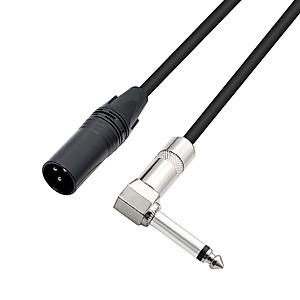 PNGKNYOCN Right Angle 6.35mm Mono to XLR 3 Pin Cable,90 Degree 1/4 Male to XLR Male Interconnect Cable for Soundbox, Microphone, Power Amplifier Etc(50cm)