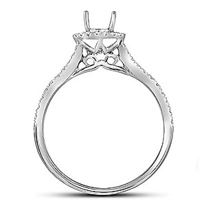 Jewels By Lux 14k White Gold Womens Round Diamond Slender Bridal Wedding Engagement Ring Band Set 7/8 Cttw Ring Size 9.5