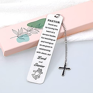 Pastor Gifts for Men Women Pastor Appreciation Gifts Thank You Bookmark Birthday Valentines Day Present for Pastor Wife Religious Scripture Gifts Baptism Christian Faith Gift Pastoral Gift from Church