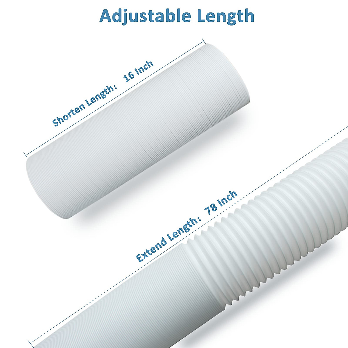 Lg Portable Air Conditioner Parts, Premium Exhaust Vent AC Hose Extension for Universal AC Accessories-5 Inch Diameter, 78 Inch Length.(Anti-Clockwise Thread 16 x 5 x 5 inches, Small Size, White)