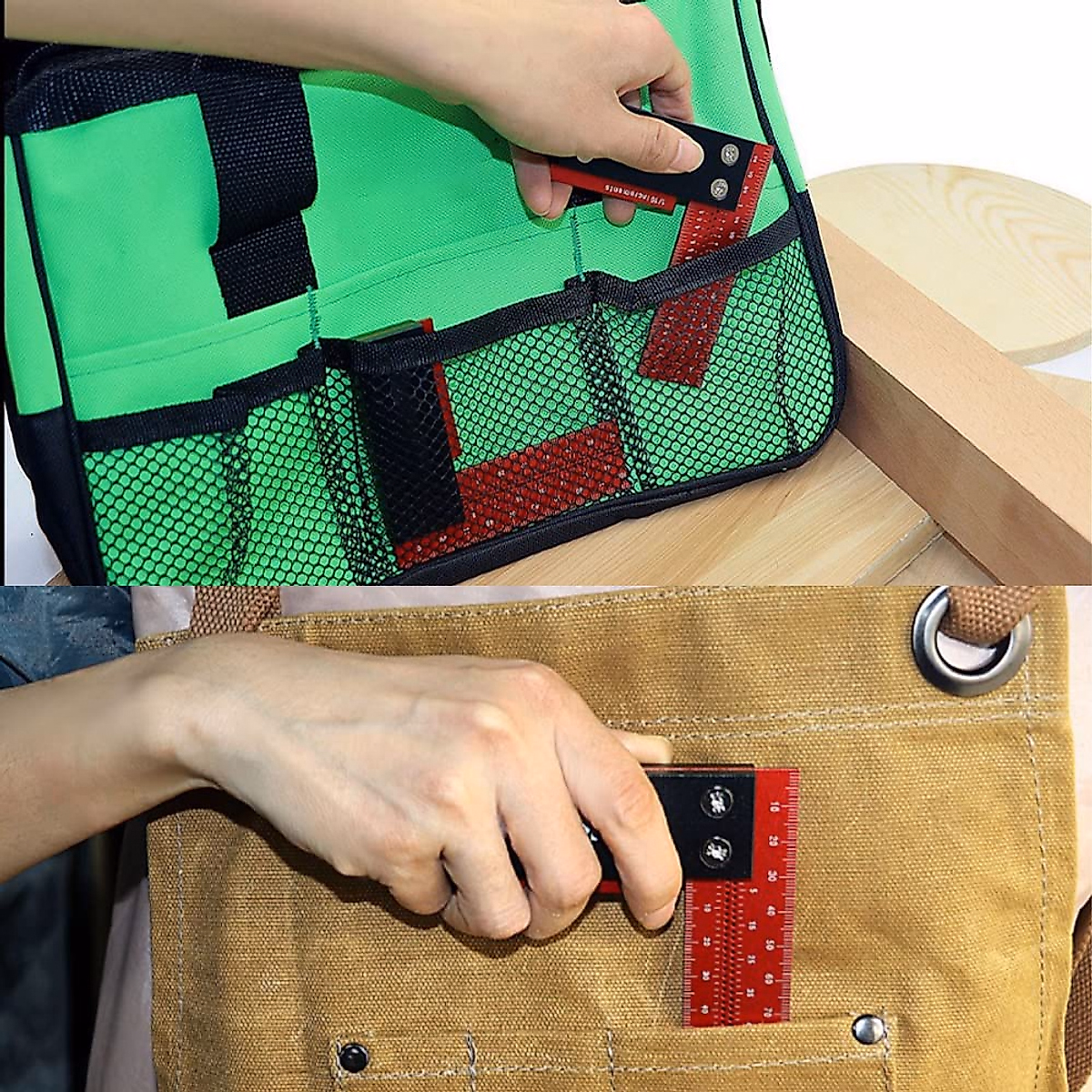 Singring Small Precision Square Ruler Woodworking Aluminum Square 90 Degree Measuring Ruler for Marking Woodworking (4 inch)