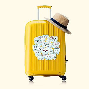 GOLEEX 20 Pack Pcs Tooth Waterproof Vinyl Stickers Cute Teeth Sticker Items for Kids Teens Boys Girls Laptop Helmet Phone Water Bottle Decals Bullet Journaling Scrapbooking Decor