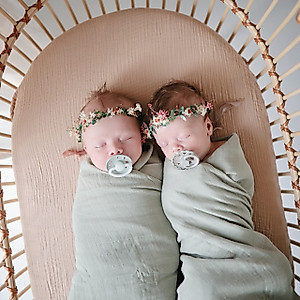 mushie Extra Soft Muslin Fitted Mini Crib Sheet | 24"x 38" (Roman Green)