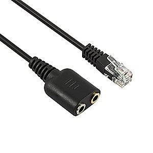 LBSC Headset Adapter RJ9 Male to 3.5mm Female Headset Phone MIC Audio Splitter Adapter Cable 2 Pack (RJ9 Male to 3.5mm)