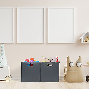 Vababa 4-Pack Floding Storage Bin, Collapsible Plastic Storage Cube Organizer Bins gray