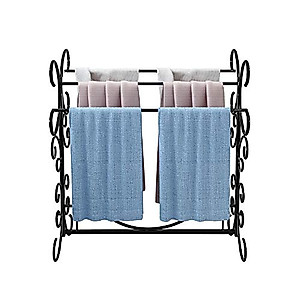 Freestanding Towel Rack 3 Tier Outdoor Pool Towel Drying Holder Standing for Bathroom Floor, Black