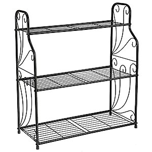 Citfis Plant Stand Rack 3 Tier Indoor Outdoor Metal Plant Stand Multiple Functional Plant Shelf Rust Prevention, Used for Living Room Courtyard Garden and Balcony Black