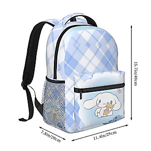 RIDD Cinnamoroll Backpack Anime Lightweight Backpack Kawaii 3d Printed Backpack Work Canvas Durable Backpack With Keychain