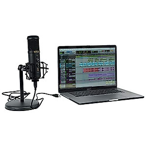 Rockville Solo-Cast Pro 24 bit 192Khz USB Computer Microphone PC Zoom Mic+Stand Bundle iSTAND 85 Dual Desktop Boom Arm Stand