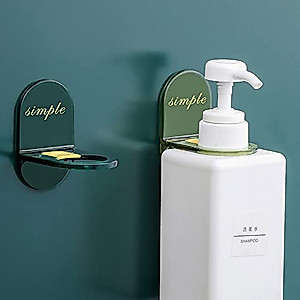 jomgeroz Wall Mount Shower Gel Bottle Holder Storage Rack Adhesive Adjustable Shampoo Hand Bottle Hanging Organizer hand hanger