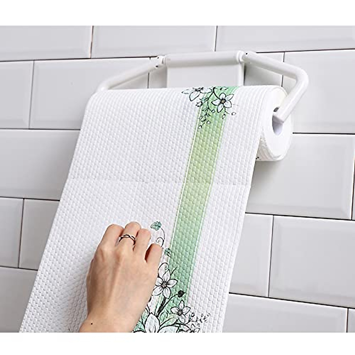 KitchLife Reusable Bamboo Paper Towels - 1 Roll = 4 Months Supply, Washable and Recycled Paper Rolls, Zero Waste Sustainable Gifts, Environmentally Friendly, Raspberry Flower
