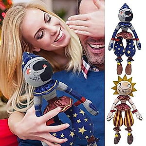 Sun & Moon Daycare Attendant Plushies, Five Nights at Fre.ddy Plush Doll, Hit Horror Game Role Stuffed Toys Sun.Drop & Moondrop, Soft Anime Character Throw Pillow Toy, Cute Home Decor