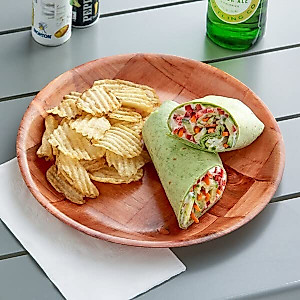 United Brands USA Wood Wooden Round Plates 10 Inches Set of 6 (10 Inches)