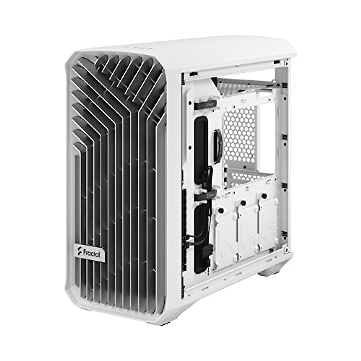 Fractal Design Torrent Compact White - Clear Tint Tempered Glass Side Panel - Open Grille for Maximum air Intake - Two 180mm PWM Fans Included - Type C - ATX Airflow Mid Tower PC Gaming Case