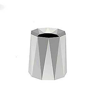 Aouiopkio Zruixia-ljit Trash Can, Round Plastic Small Trash Can Wastebasket, Garbage Container Bin for Bathrooms, Powder Rooms, Kitchens, Home Offices. (Color : Silver)