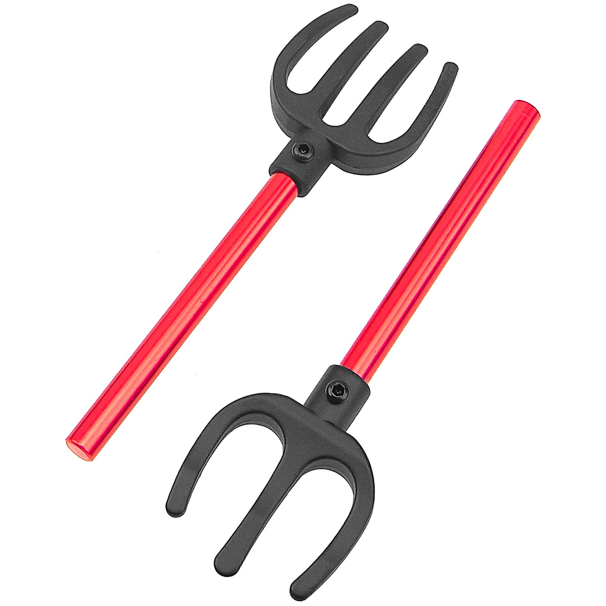 HIRCQOO 1/10 RC Simulation Metal Shovel Hoe Fork Axe Decor Decoration Accessories Compatible with Traxxas TRX-4 Tamiya CC01 Axial SCX10 94006 D90 Redcat HSP 1/10 RC Crawler (Red)