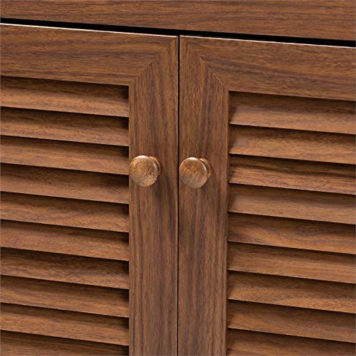 Baxton Studio Coolidge Wood 4-Shelf and Drawer Shoe Cabinet in Walnut Brown