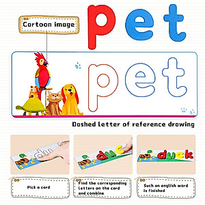 SpringFlower See & Spell Matching Letter Game for Preschool Kindergarten Kids,Learning Educational Toy,Toddler Learning Activities,CVC Word Builders for 3 4 5 6 Years Old Boys and Girls,80Pcs