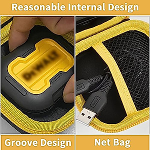 Earbud Case Compatible with DEWALT True Wireless Bluetooth TWS Headphones, Storage Holder for Jobsite Pro-X1 Wireless Earphone, Headset Charging Box & Accessories Pouch Organizer - Bag Only