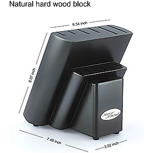 DISHWASHER SAFE Knife Set, Marco Almond®14PC Rainbow Titanium Kitchen Knife Set, KYA27 Knives sets for Kitchen with Block, Teal