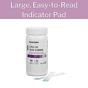 McKesson OPA/28 Test Strips for Concentration Indicator, Single Use, 50 Count, 2 Packs, 100 Total