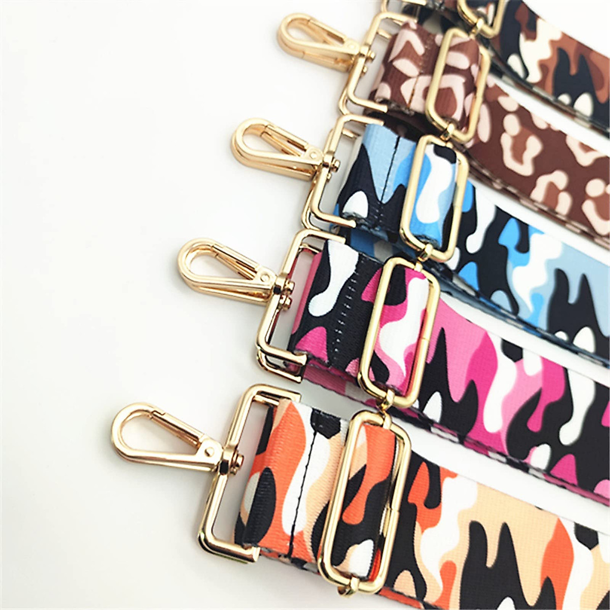 Beacone Purse Strap Replacement Wide Shoulder Strap Adjustable Crossbody Handbag Purse Strap Belt (Cow Pattern-Blue)